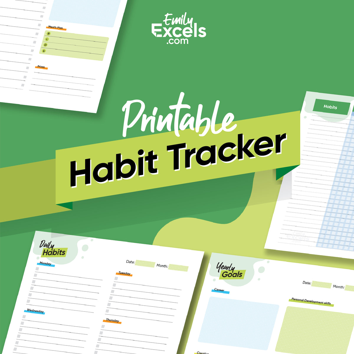The Ultimate Printable Habit Tracker - Includes 23 Pages – Emily Excels